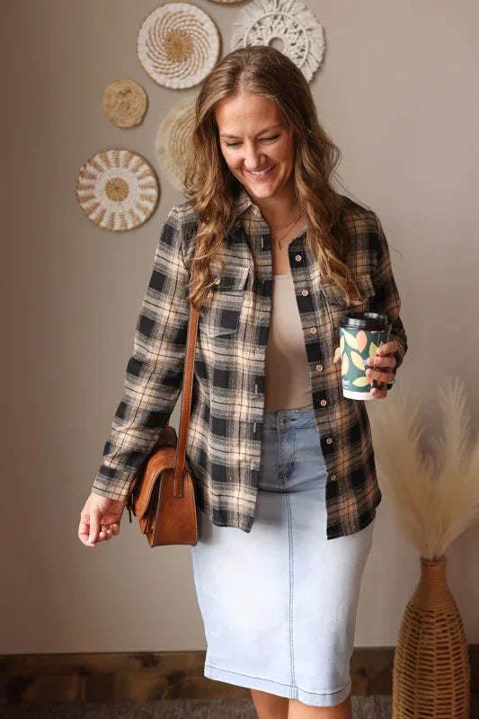 Retro Multicolor Plaid Flannel Shirt | Fall Outfit Women – ️💙Classy ...